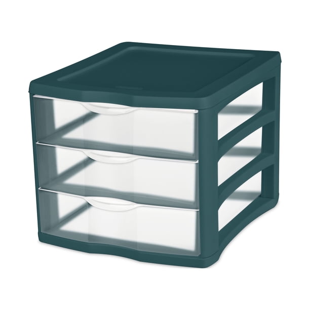 Sterilite 3 Drawer Unit Teal Rain - Walmart Business Supplies