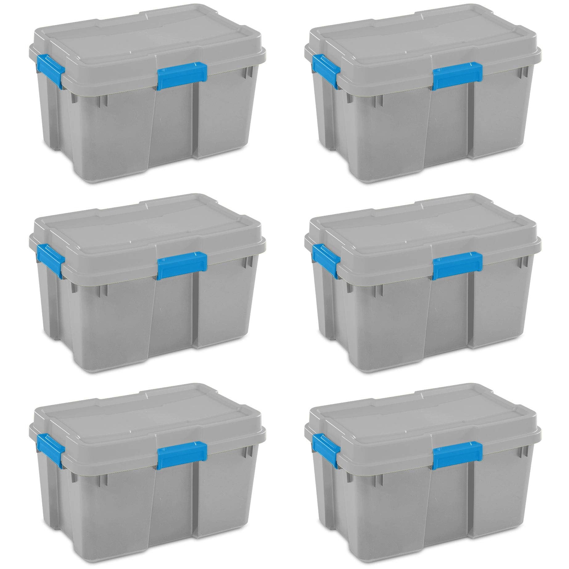 Sterilite 30 Gal Gasket Tote, Heavy Duty Stackable Storage Bin with ...