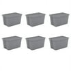 Sterilite 45 Gallon Stackable Storage Tote with Lid & Wheels, 12 Pack ...