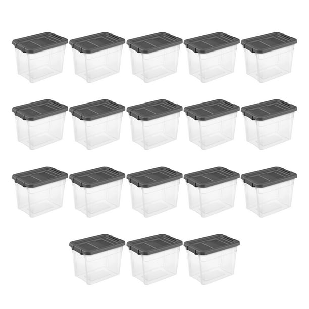 Sterilite 30 Qt Clear Plastic Storage Container Bin w/ Latch Lid, 18 ...