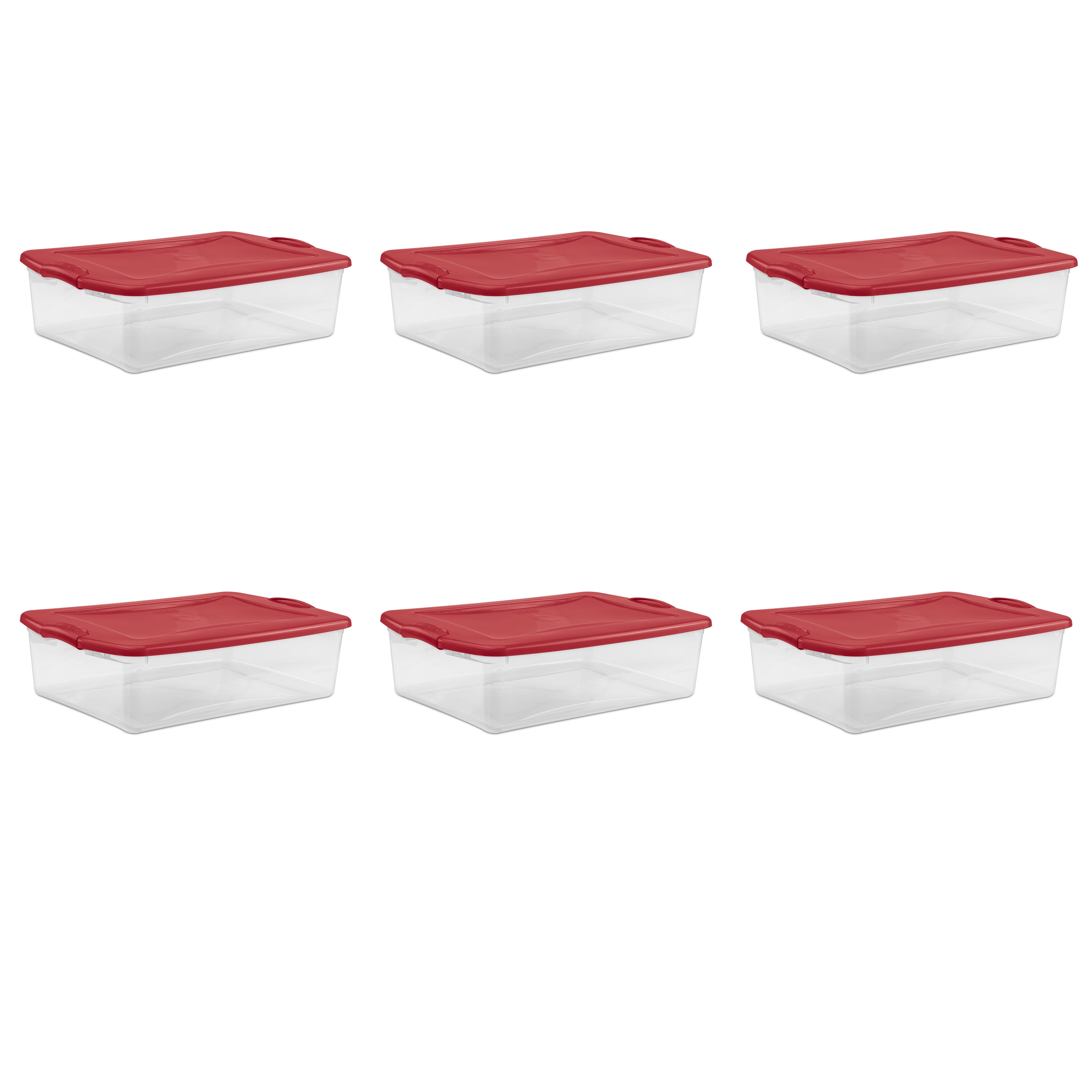 Sterilite 32 Qt. Latch Box Plastic, Infra Red, Set of 6 - Walmart.com