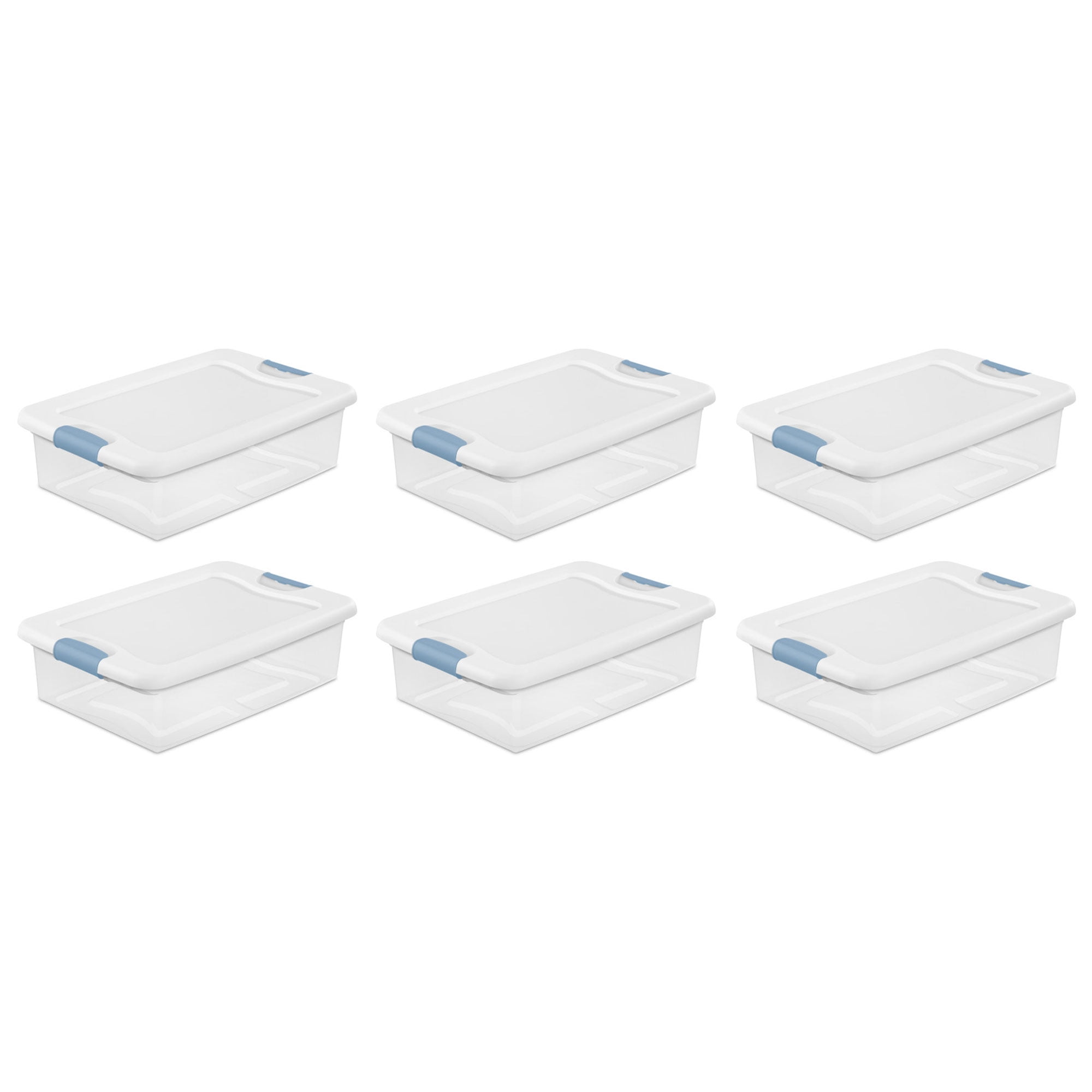 Sterilite 32 Quart Clear Plastic Stackable Storage Box with Latching ...