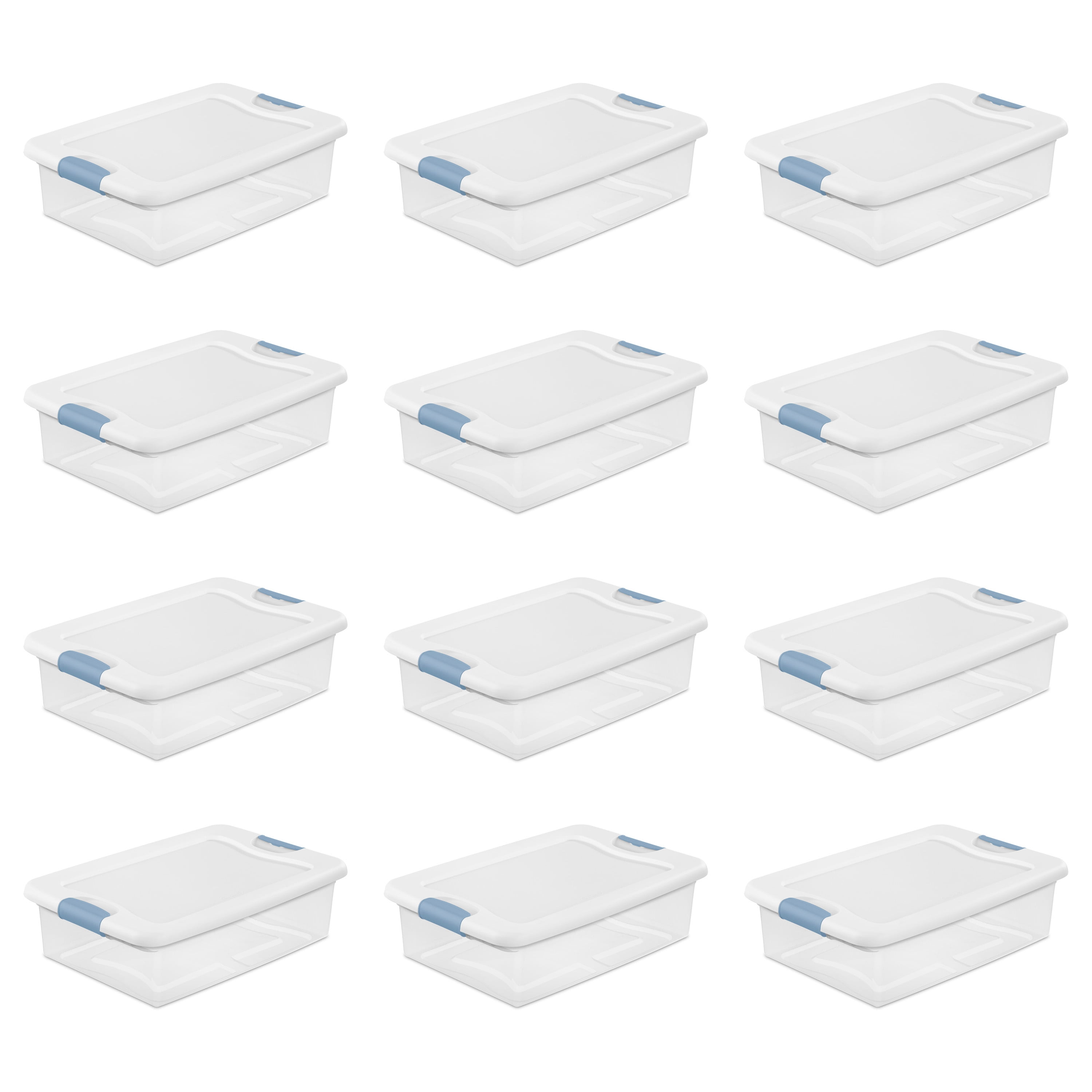 Sterilite 32 Quart Clear Plastic Stackable Storage Box with Latching ...