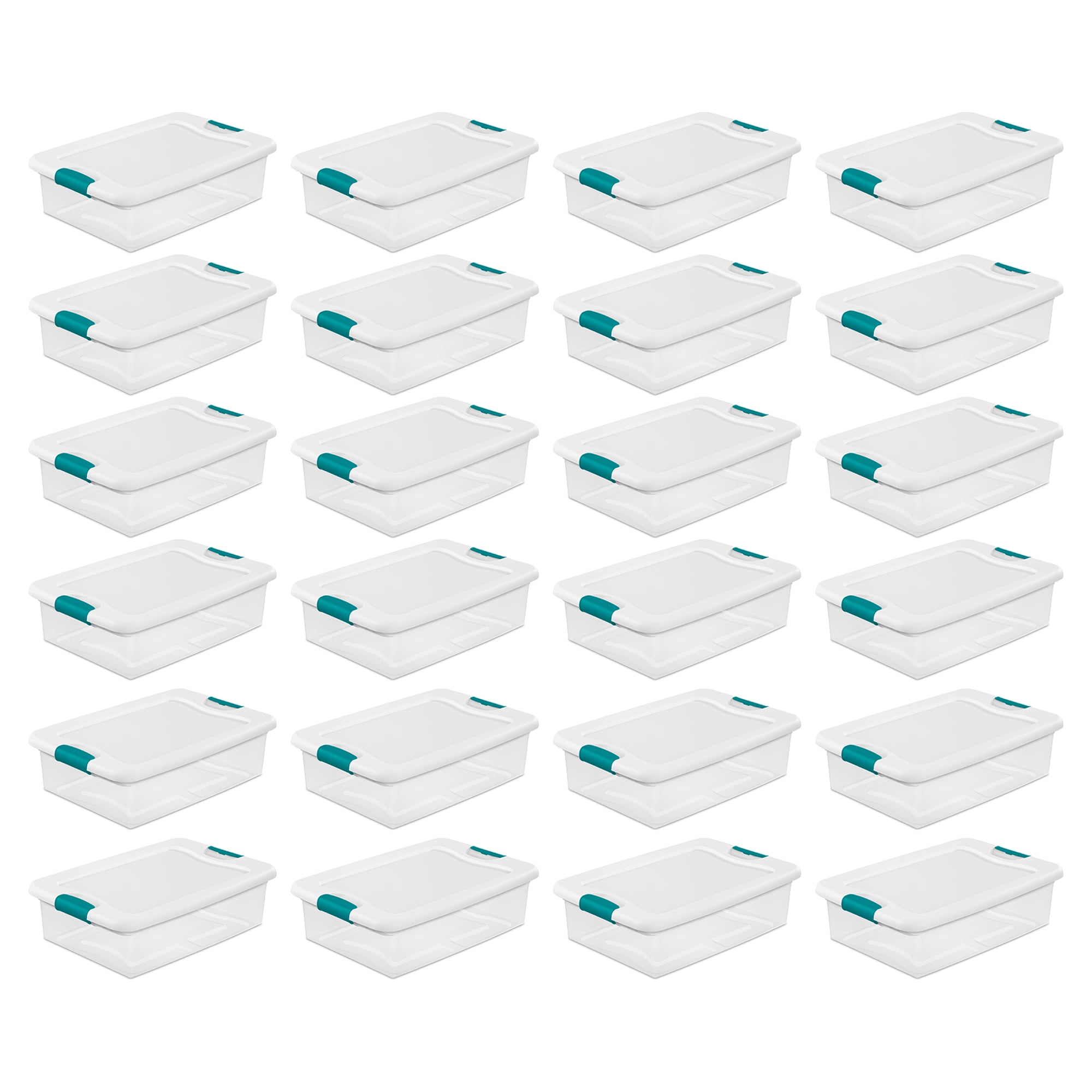 Sterilite 32-Qt Clear Plastic Bins with Lids, Stackable Storage ...