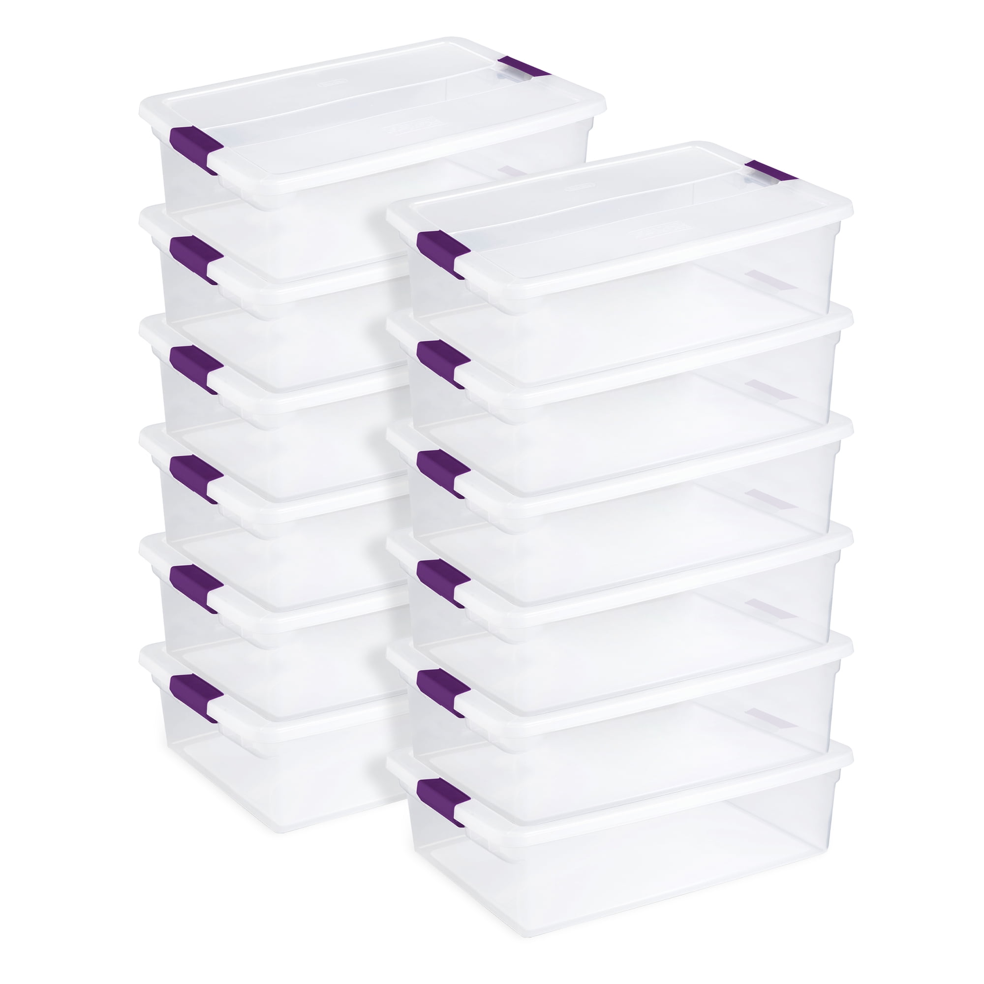 Sterilite 32 Quart Clear View Plastic Storage Containers, Latching ...