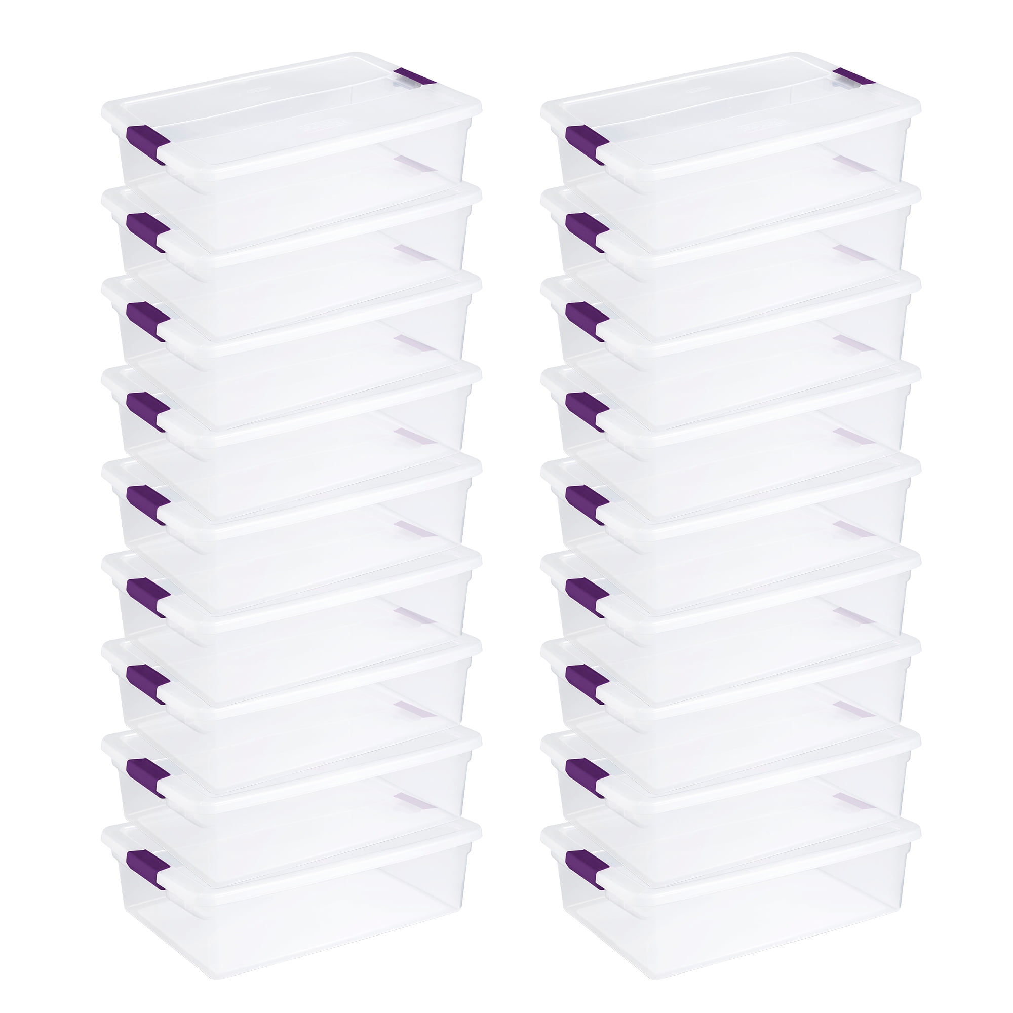 Sterilite 32 Quart Clear View Storage Container Tote with Lid, 18 Pack ...