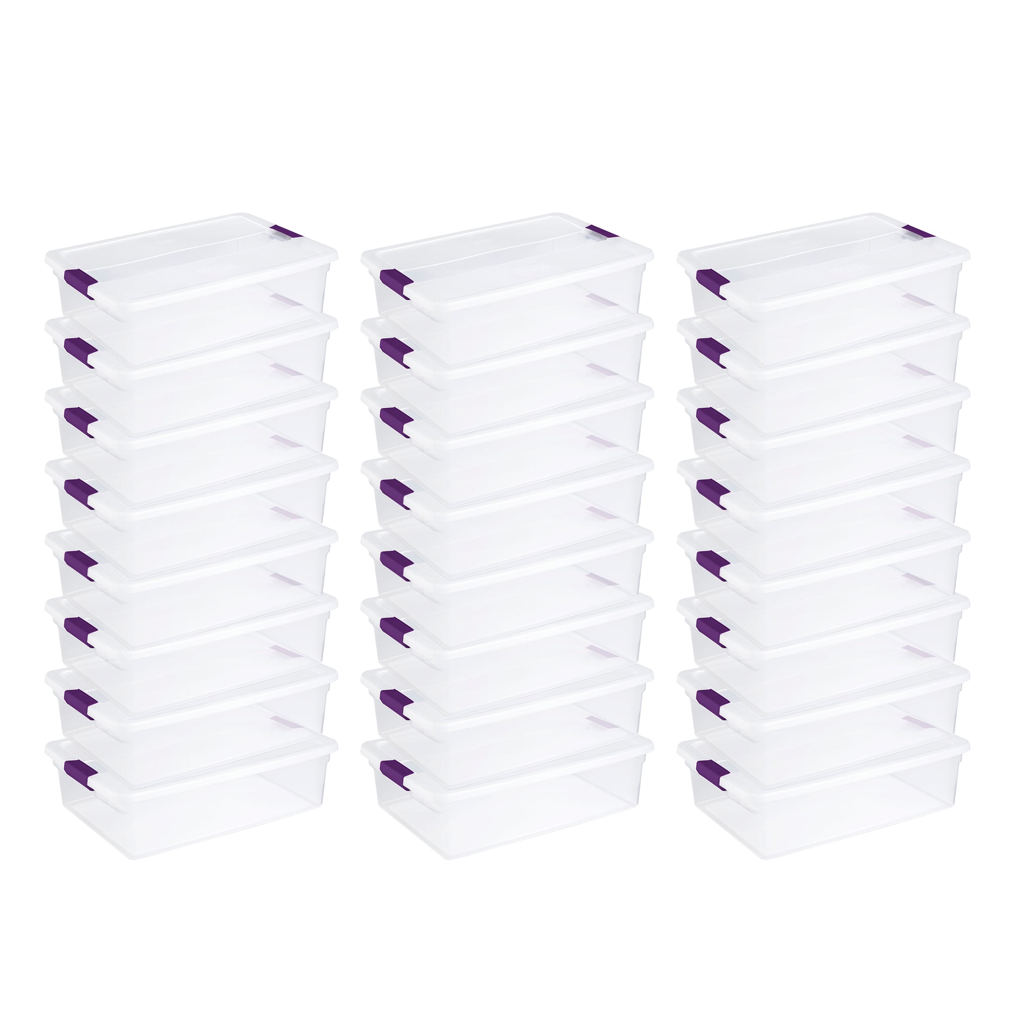 Sterilite 32 Quart Clear View Storage Container Tote with Lid, 24 Pack ...