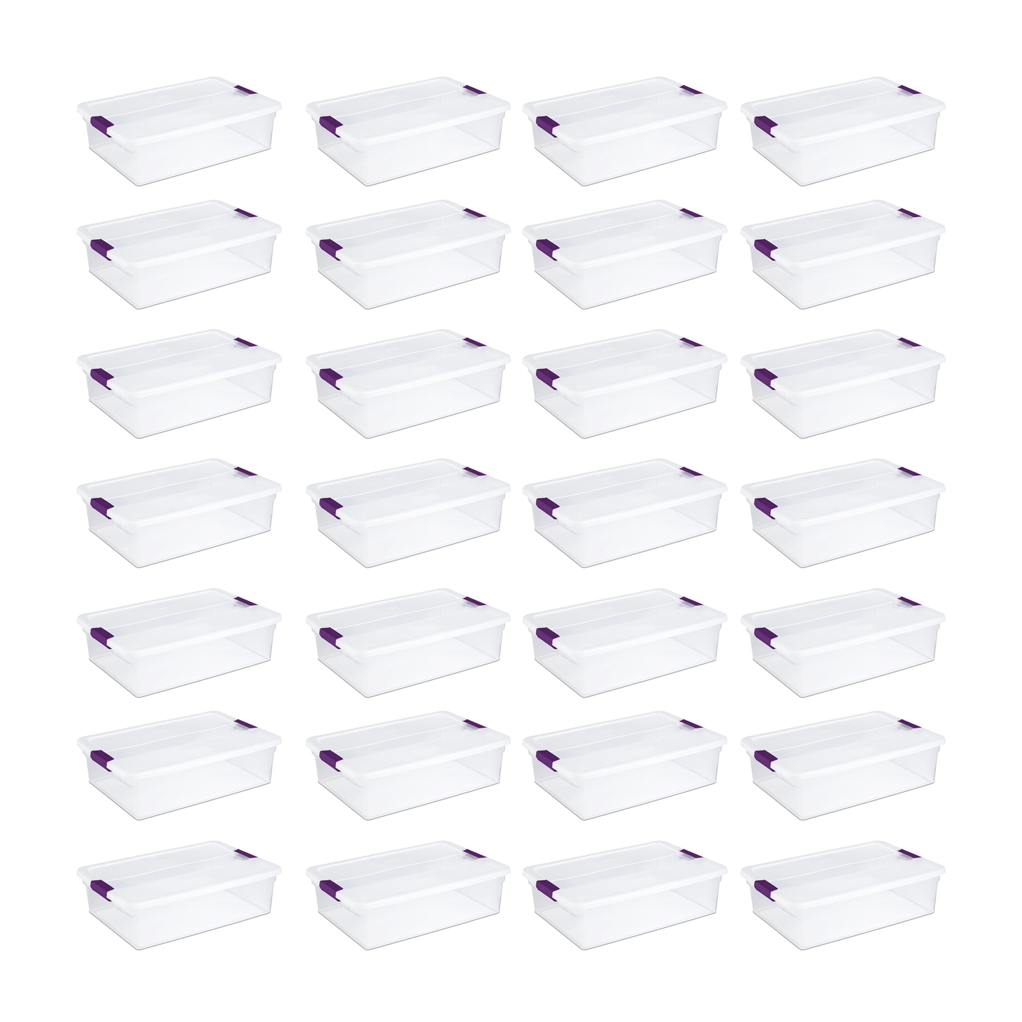 Sterilite 32 Quart Clear View Storage Container Tote with Lid, 24 Pack ...