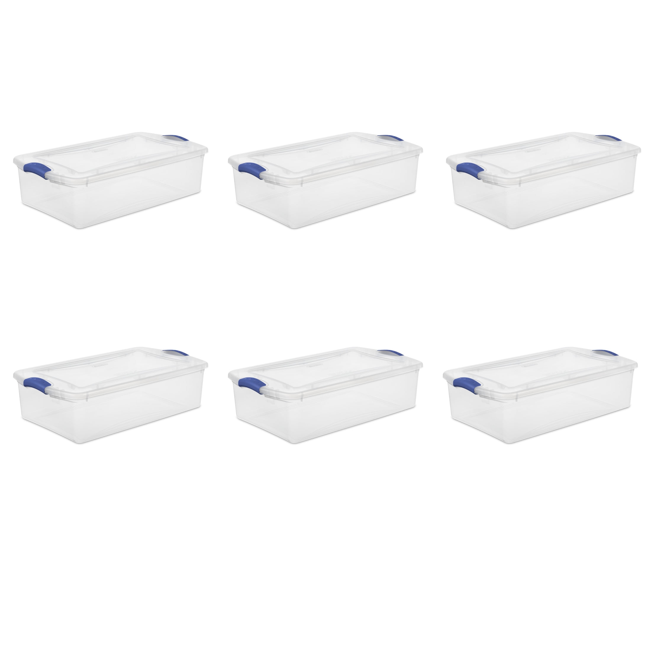 Sterilite 32 Quart Latch Box Clear Plastic Storage Bin with Clear Lid ...