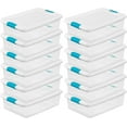 Sterilite 32 Quart Clear Latching Stackable Storage Box Container ...
