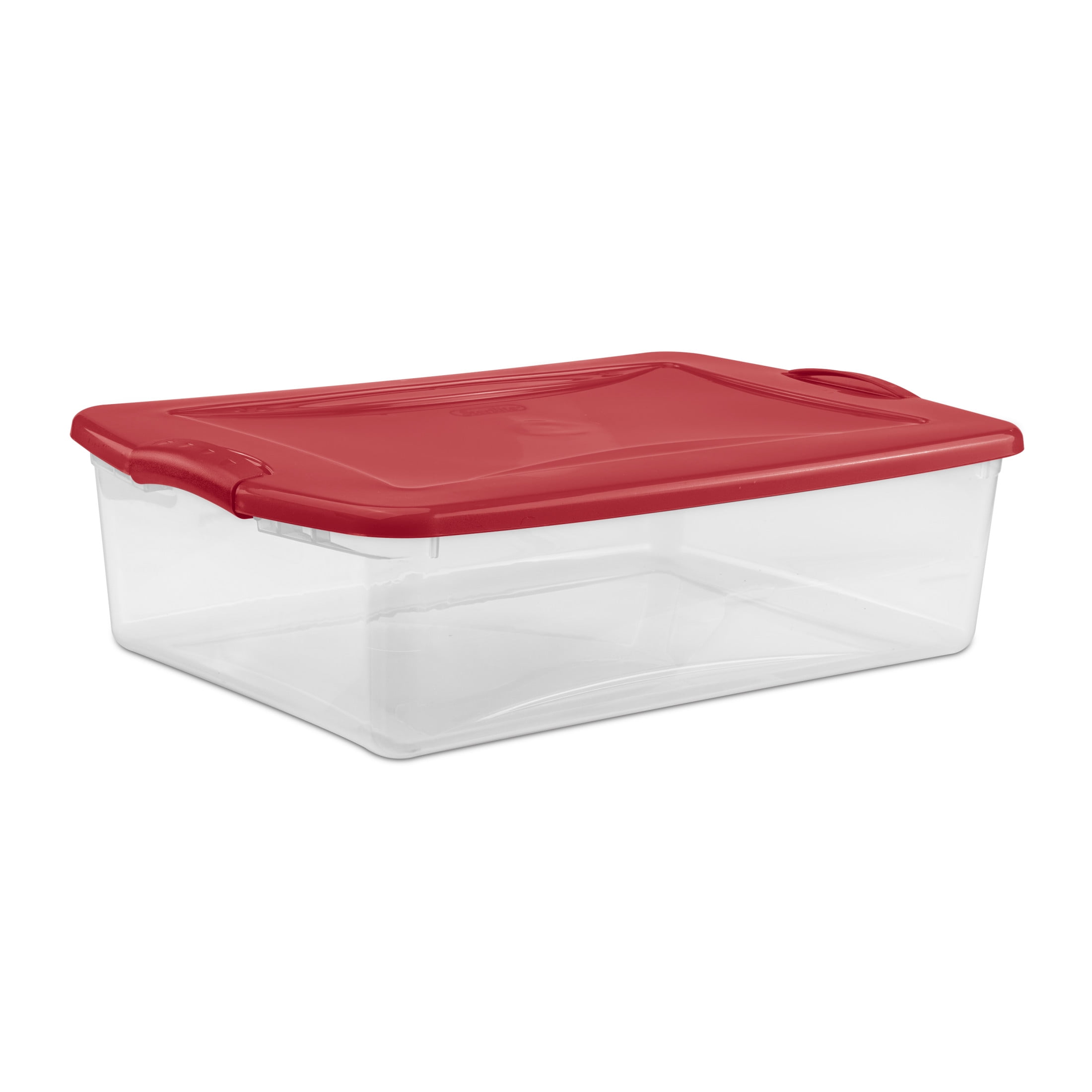 Sterilite 32 Quart Plastic Latching Christmas Storage Container With ...