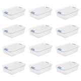 Sterilite 32 Quart Locking Lids Storage Containers, Plastic Stackable ...