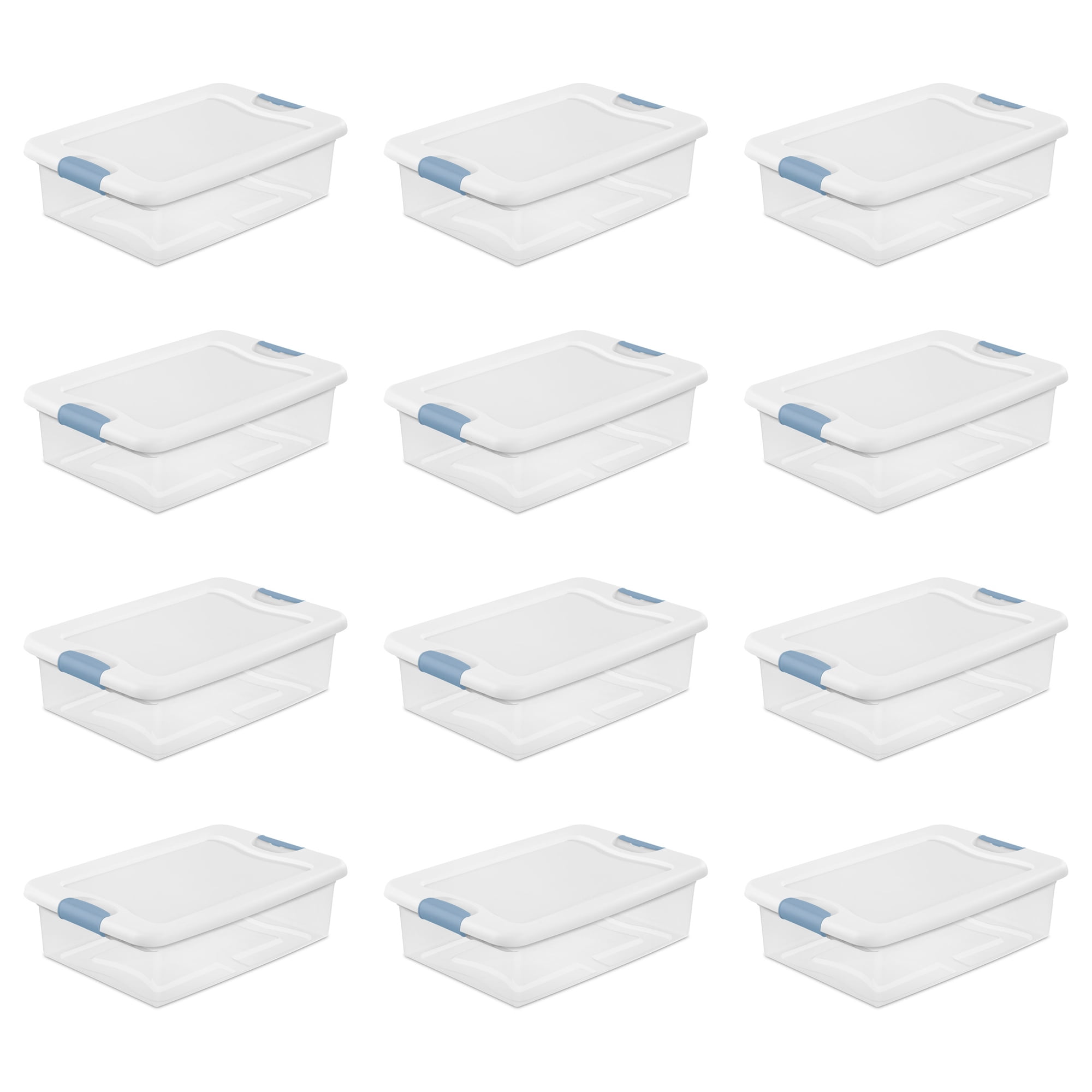 Sterilite 32 Quart Locking Lids Storage Containers, Plastic Stackable ...