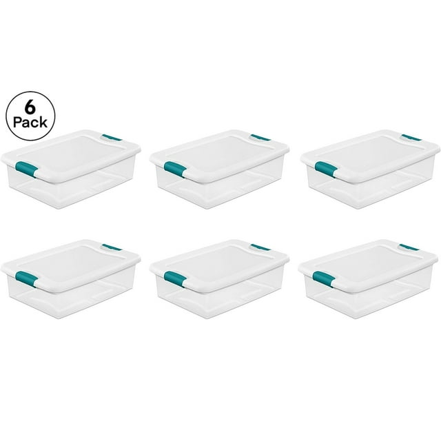 Sterilite 32 qt Clear Storage Bin, Stackable with White Lid, Ideal for ...