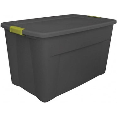 Sterilite 18 Gallon Green Stackable Storage Tote with Handles, Bulk ...