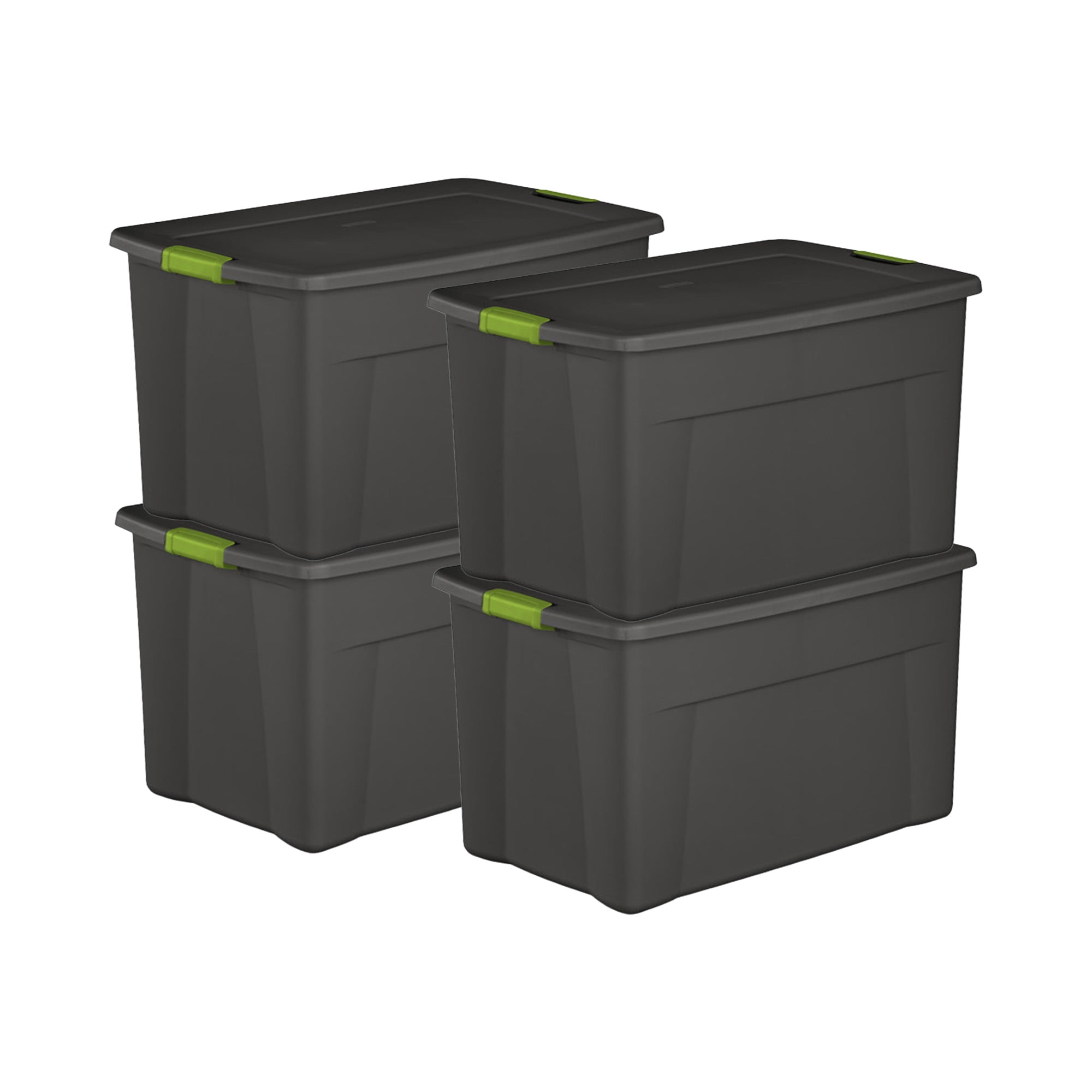 Sterilite Large 35 Gallon Plastic Storage Tote with Latching Lid, 4 ...