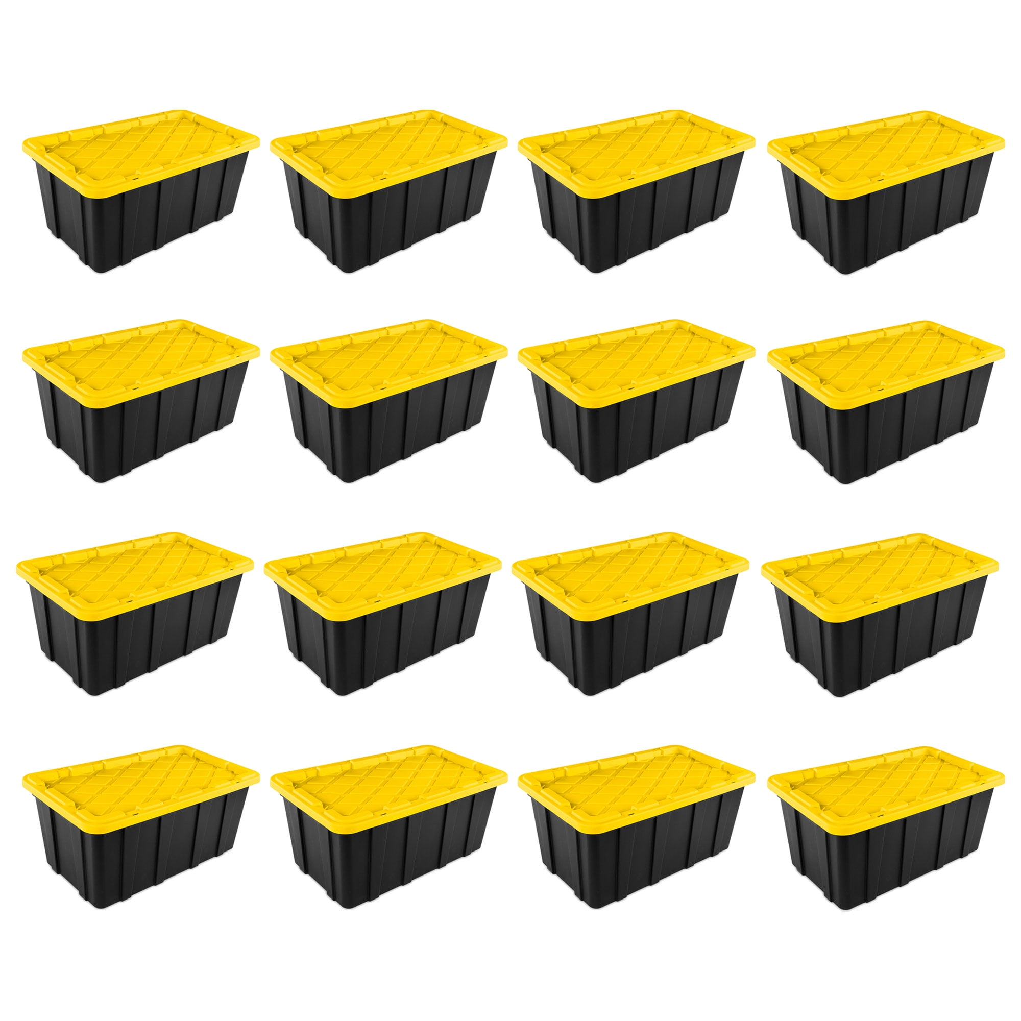 Sterilite 38 Gal Industrial Stackable Storage Tote Lidded Container, 16 ...