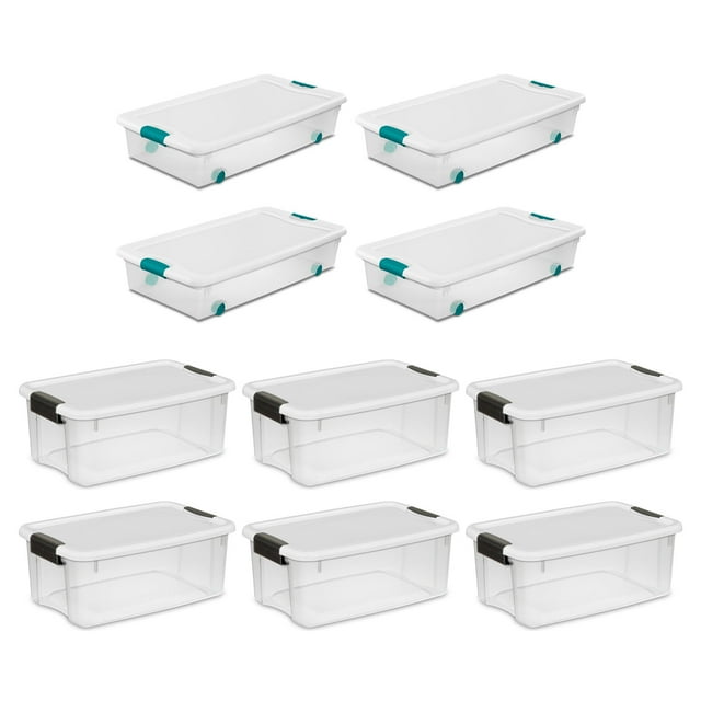 Sterilite 4 Sets 56-Qt Wheeled Storage Bin & 6 Sets 18-Qt Storage ...