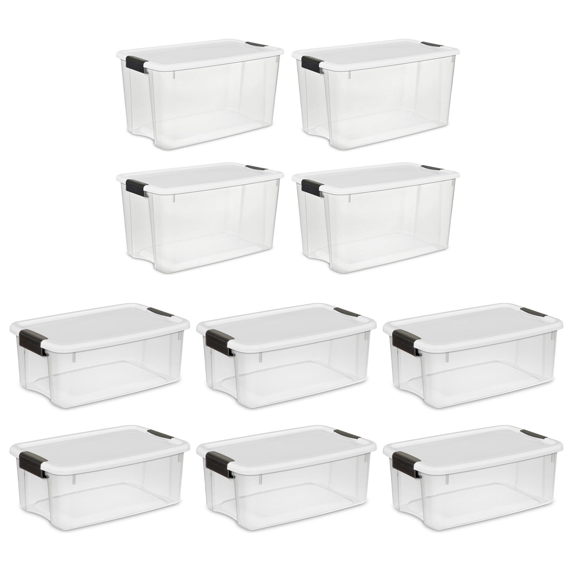 Sterilite Plastic Storage Container Bins: 4 Large 70-Qt & 6 18-Qt ...