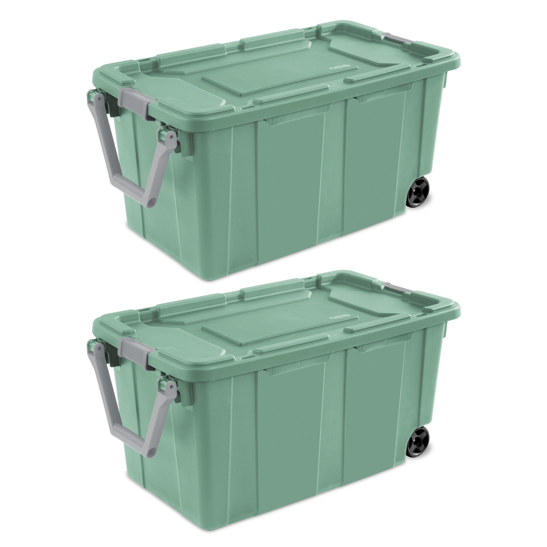 Sterilite 40 Gallon Wheeled Industrial Tote, Rugged Plastic Storage Bin ...