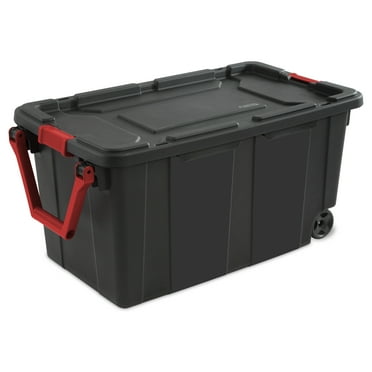 Sterilite 45 Gallon Stackable Storage Tote with Lid & Wheels, 12 Pack ...