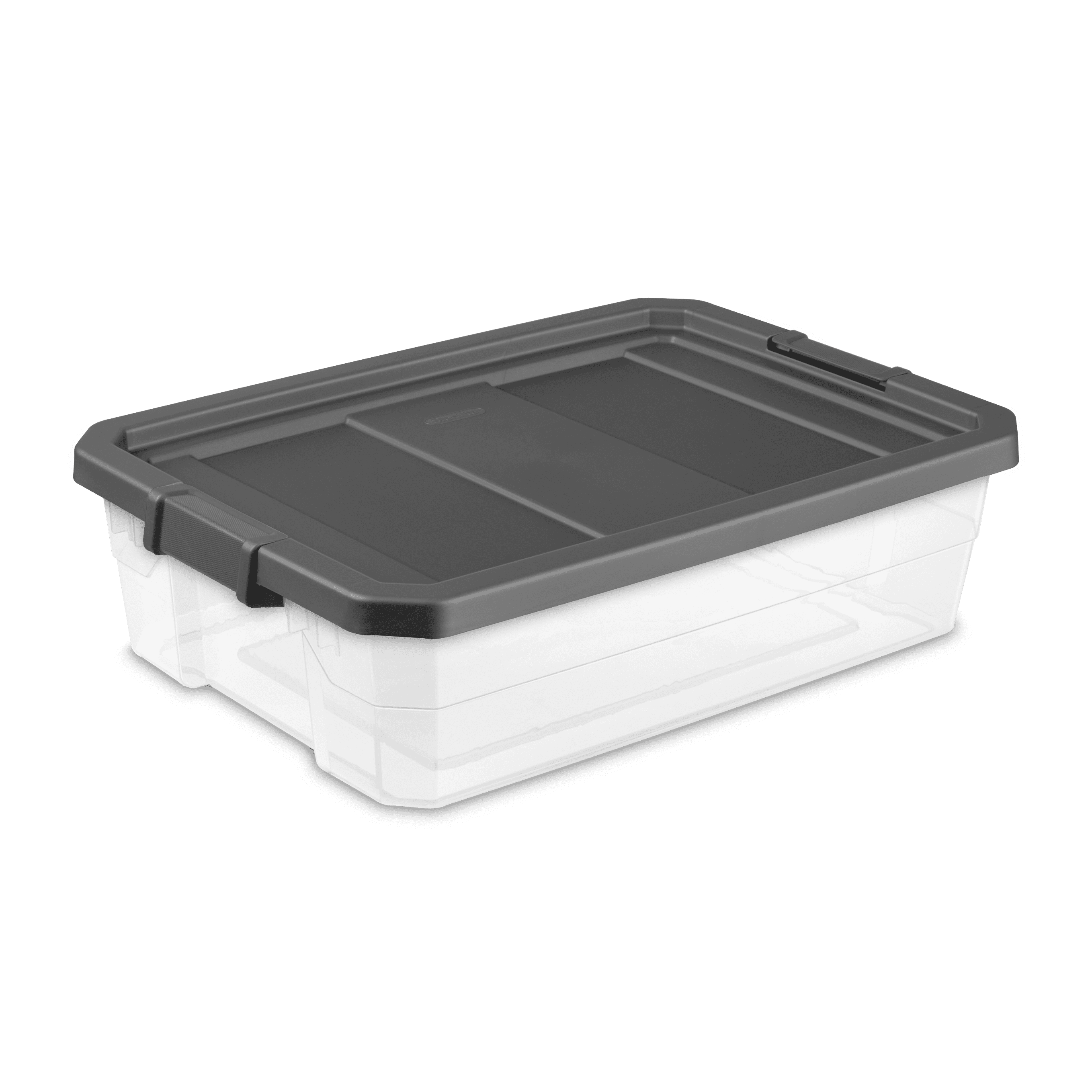 Sterilite 40 Quart Stacker Box, Durable Clear Plastic Bin with Lid ...