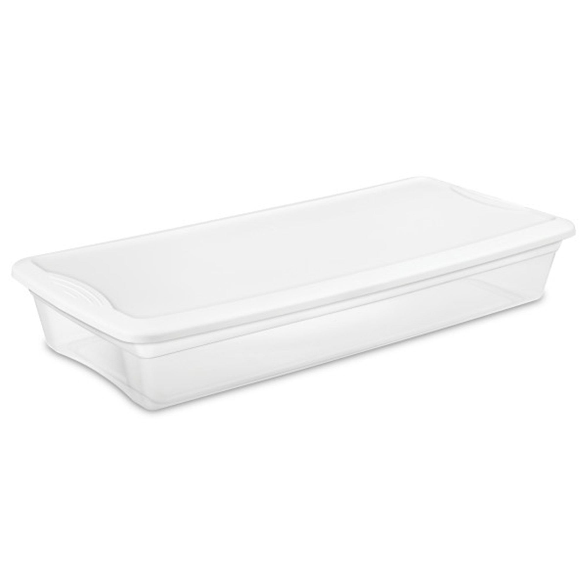 Sterilite 41-Quart Plastic Under Bed Storage Box, Clear with White Lid ...