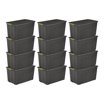 Sterilite 45 Gallon Plastic Stackable Storage Tote w/ Lid & Wheels, 12 ...