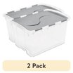 Set of 3 Stackable Storage Bins with Lids - Blush - Walmart.com
