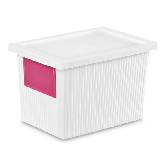 Sterilite 5.4 Quart Plastic ID Box with Write-On Labels, White ...