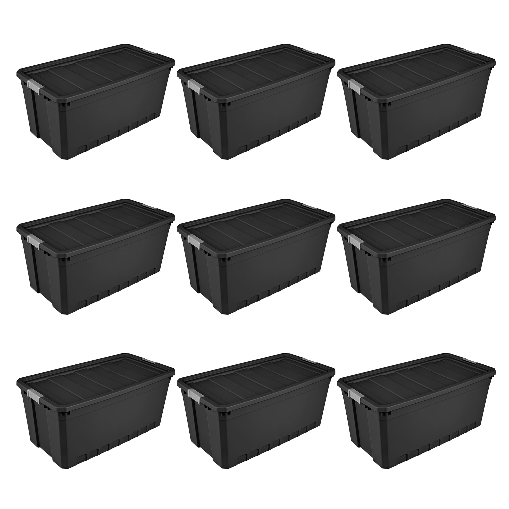 Sterilite 50 Gal Rugged Industrial Stackable Storage Tote with Lid, 9 ...
