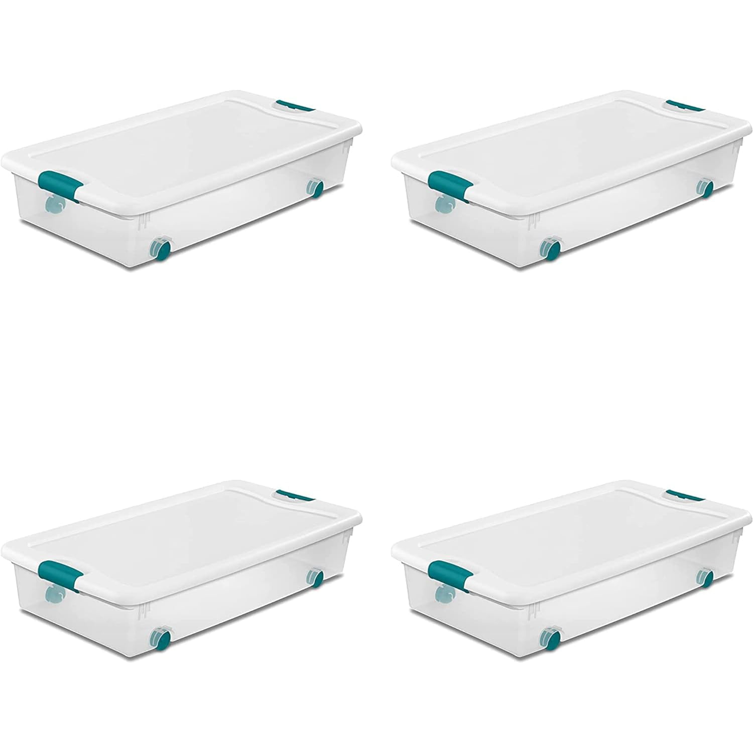Sterilite 56 Qt Wheeled Latching Storage Box Stackable Bin With Latch