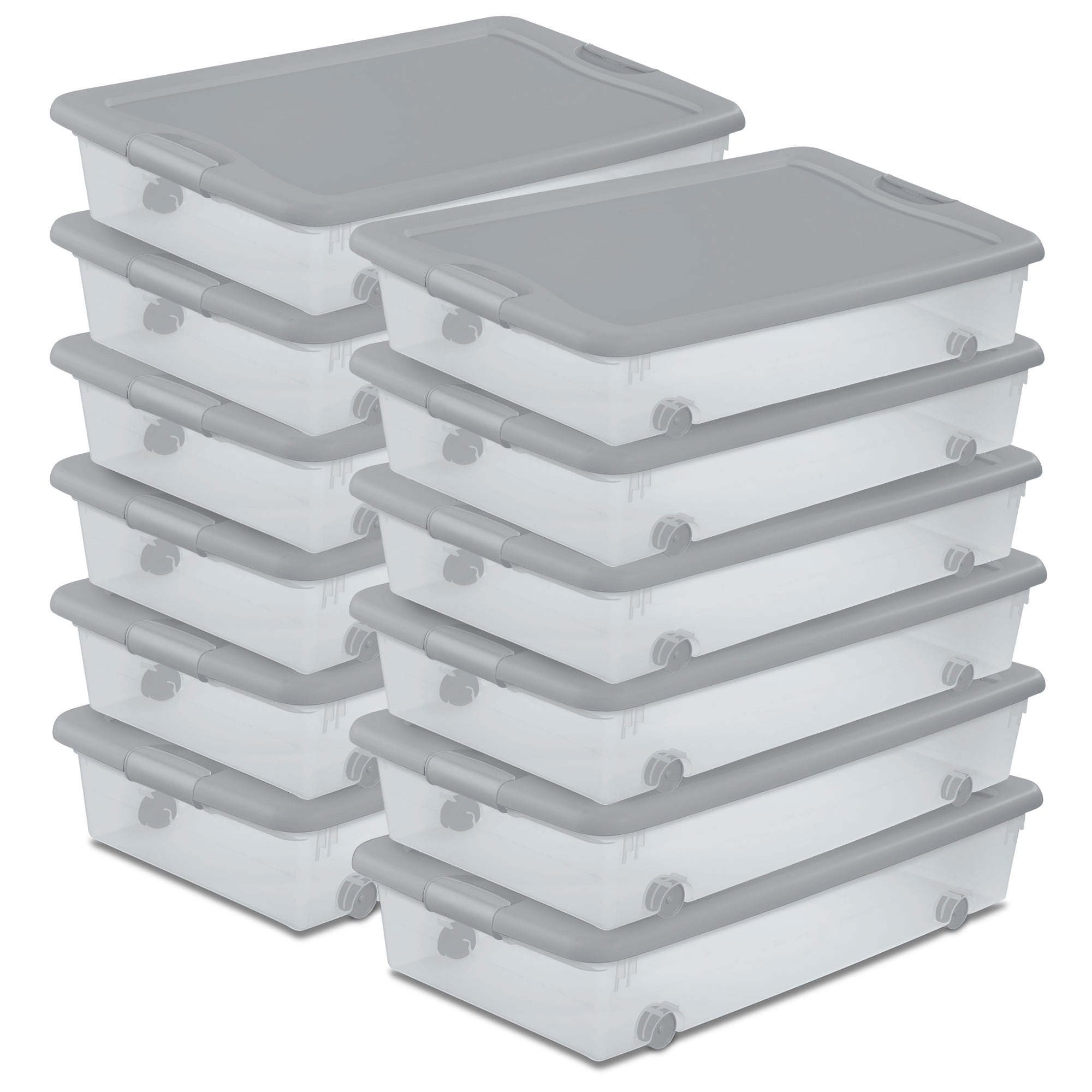 Sterilite 56 Qt Wheeled Under Bed Storage Container, Plastic Bin ...