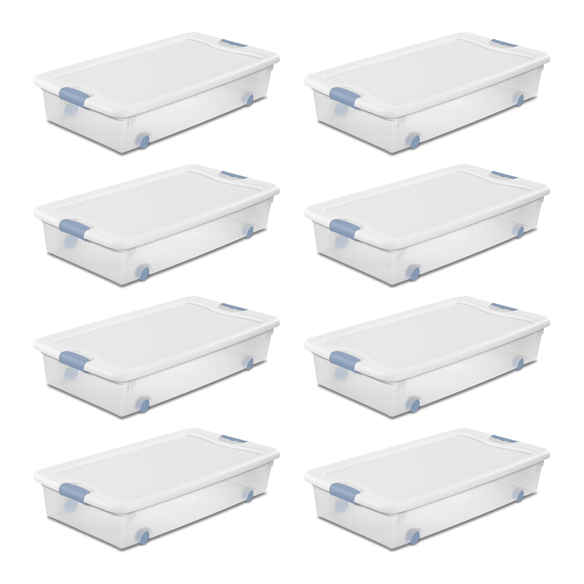 Sterilite 56 Quart Latching Stackable Wheeled Storage Bin w/ Lid ...