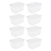 Sterilite 58 Qt Clear Base White Lid Plastic Storage Containers, Set of ...