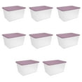 Sterilite 58 Quart Storage Box, Clear Plastic Storage Bin with Snap-On ...