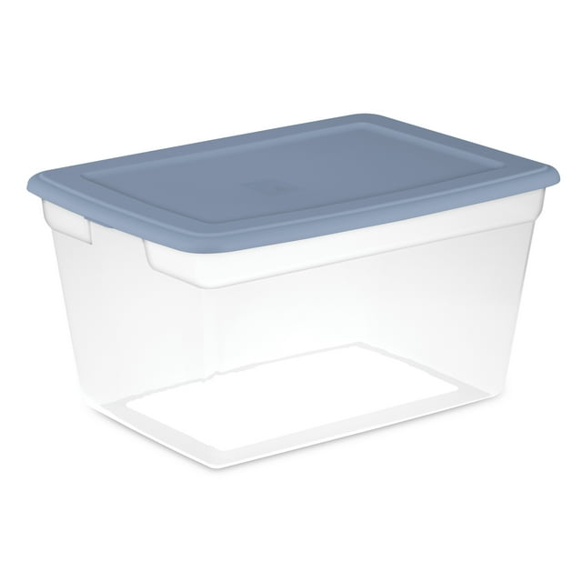 Sterilite 58 Qt Storage Box Blue Ash Plastic Container for Household ...