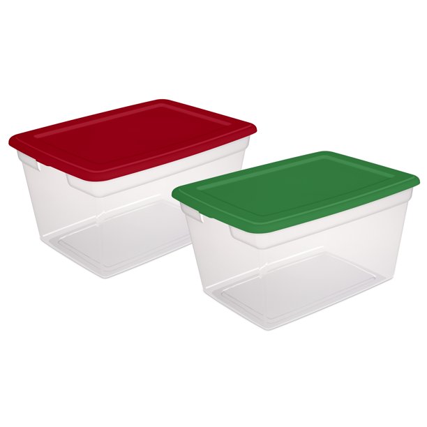 Sterilite 58 Qt. Storage Box Plastic, Christmas Assorted - Walmart ...
