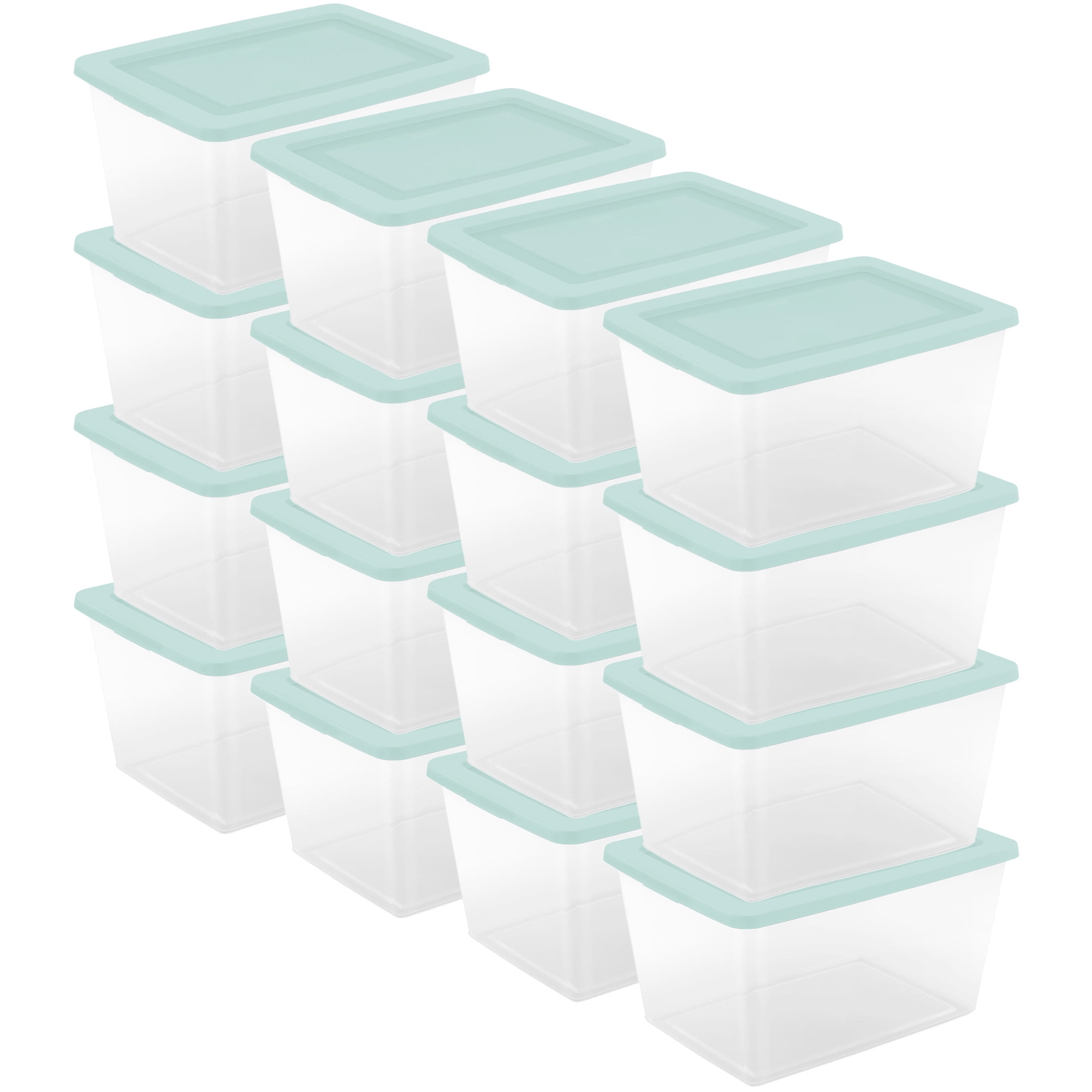 Sterilite 58 Qt Storage Boxes, Clear Plastic Containers with Snap Lids ...