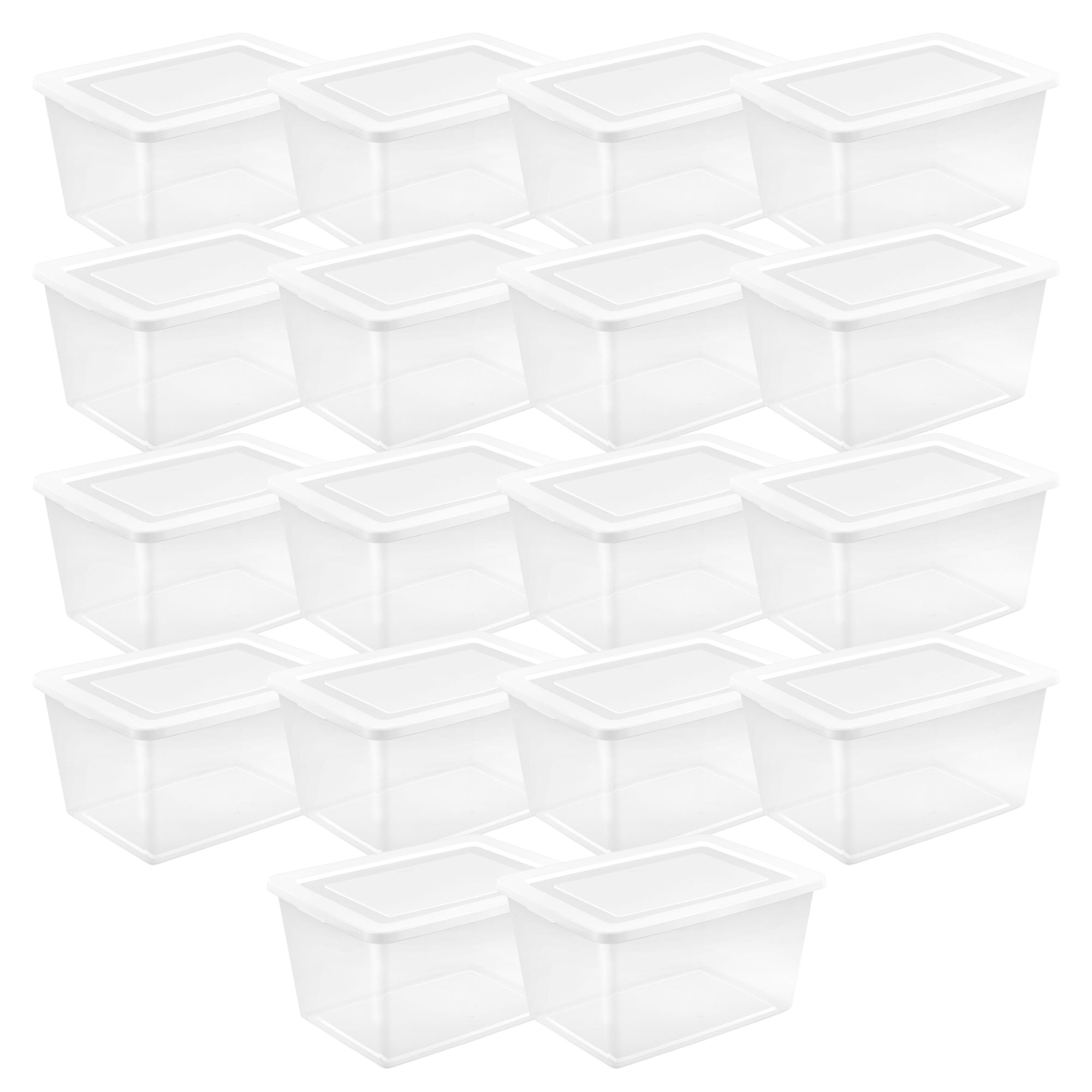 Sterilite 58 Qt Storage Boxes, Clear Plastic Containers with Snap Lids ...