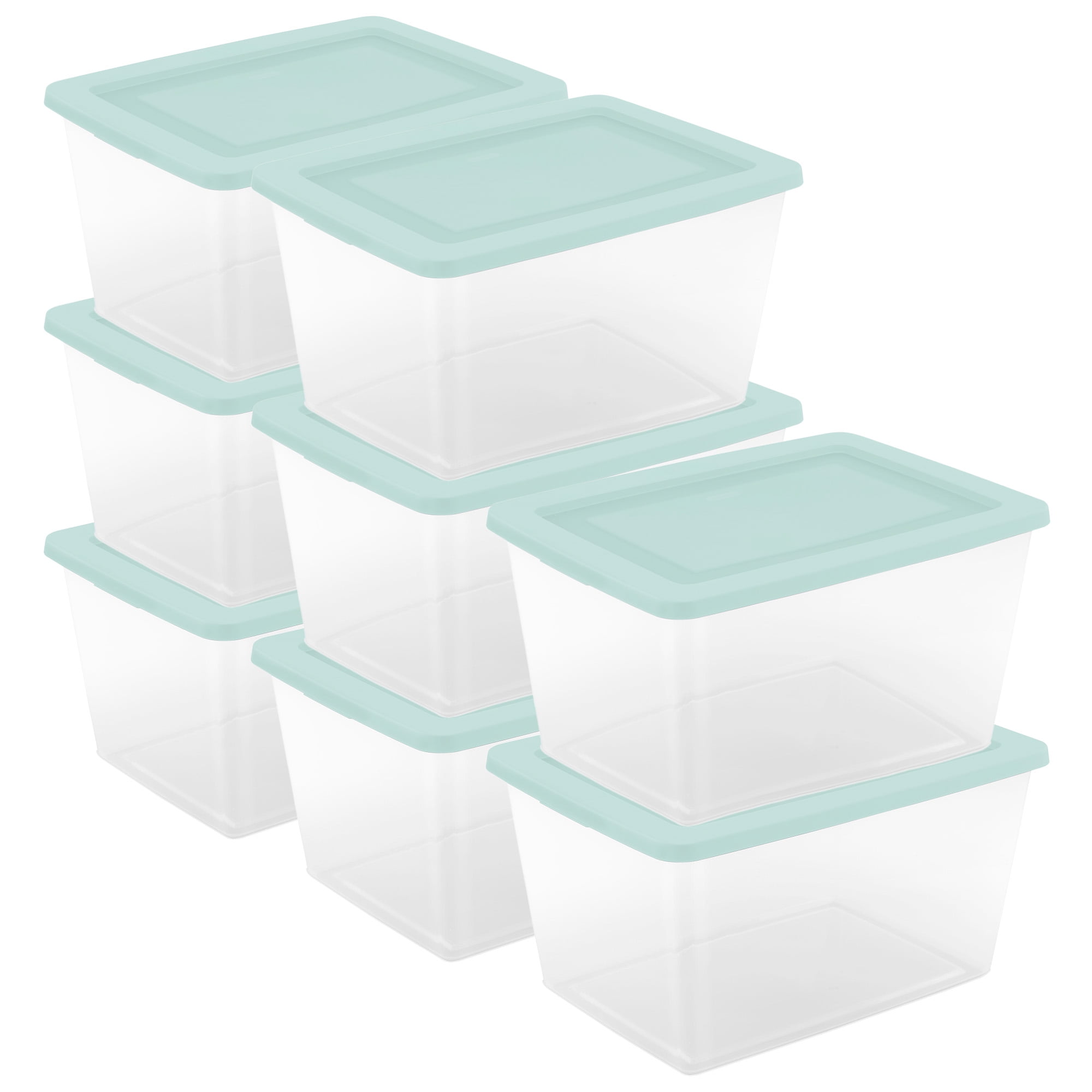 Sterilite 58 Qt Storage Boxes, Clear Plastic Containers with Snap Lids ...