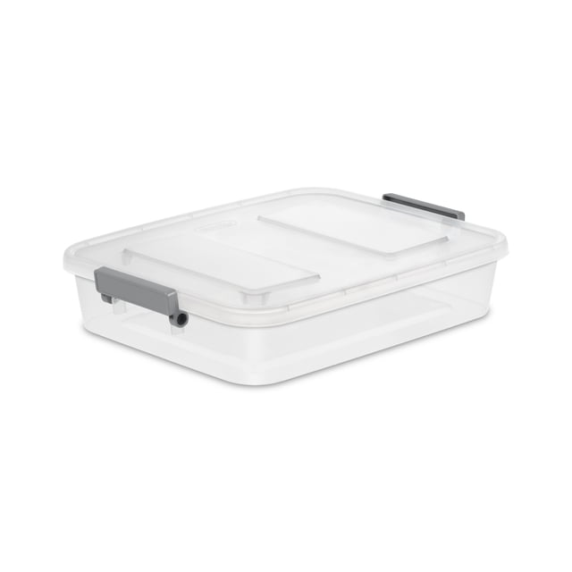 Sterilite Modular 6.2 Quart Small Latching Storage Bin, Clear Plastic ...