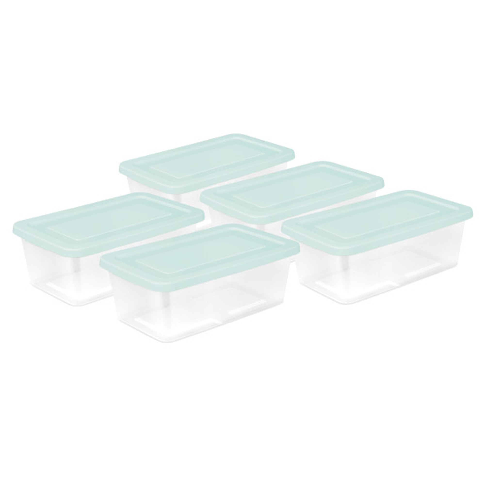 Sterilite 6 Qt Storage Boxes, Clear Plastic Containers with Snap Lids ...