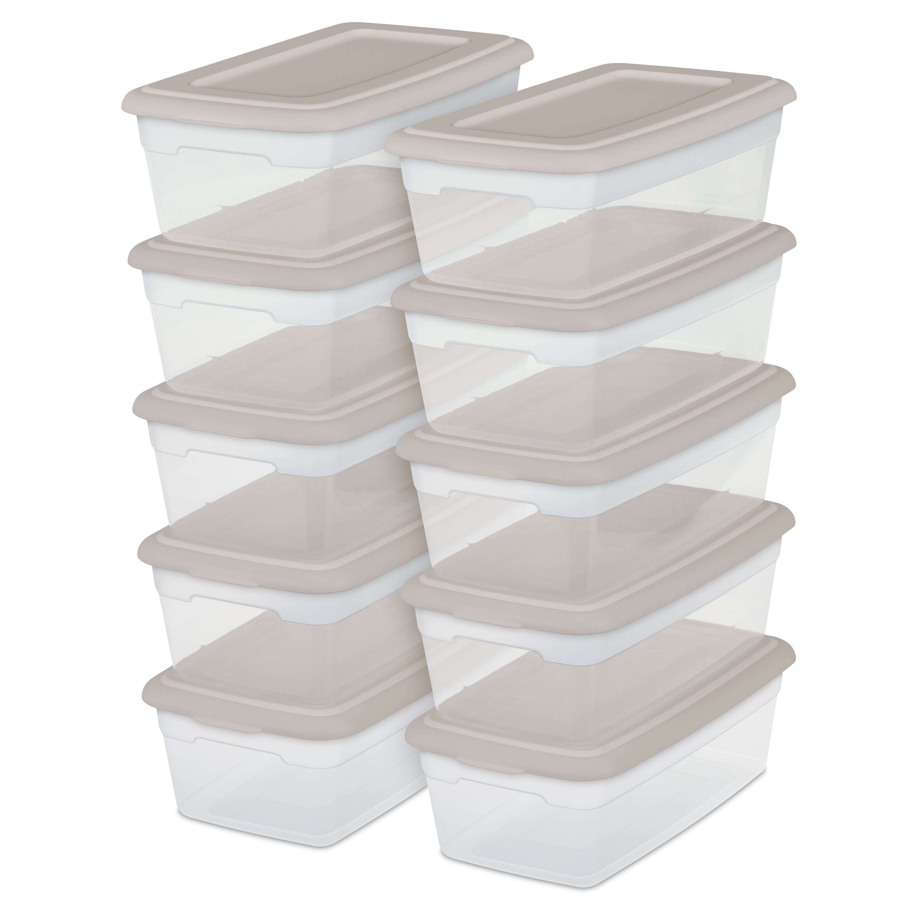 Sterilite 6 Quart Grey Pumice Shoe Box, 10 Count - Walmart.com