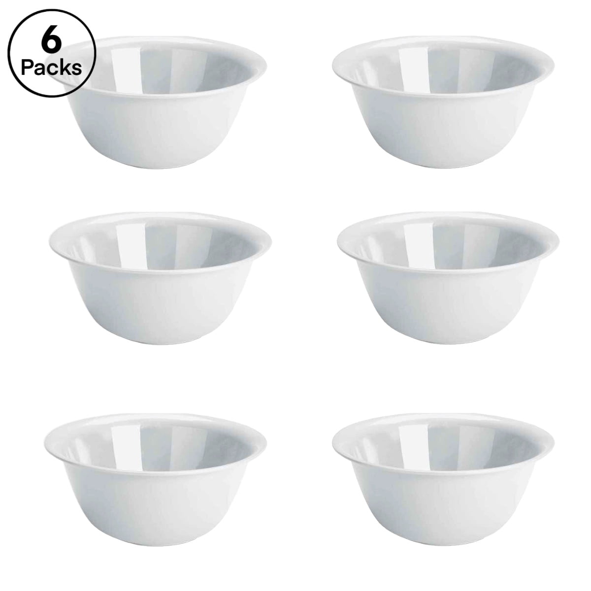 Sterilite 6 Quart Large White Plastic Mixing Bowl - 07118012, Round ...