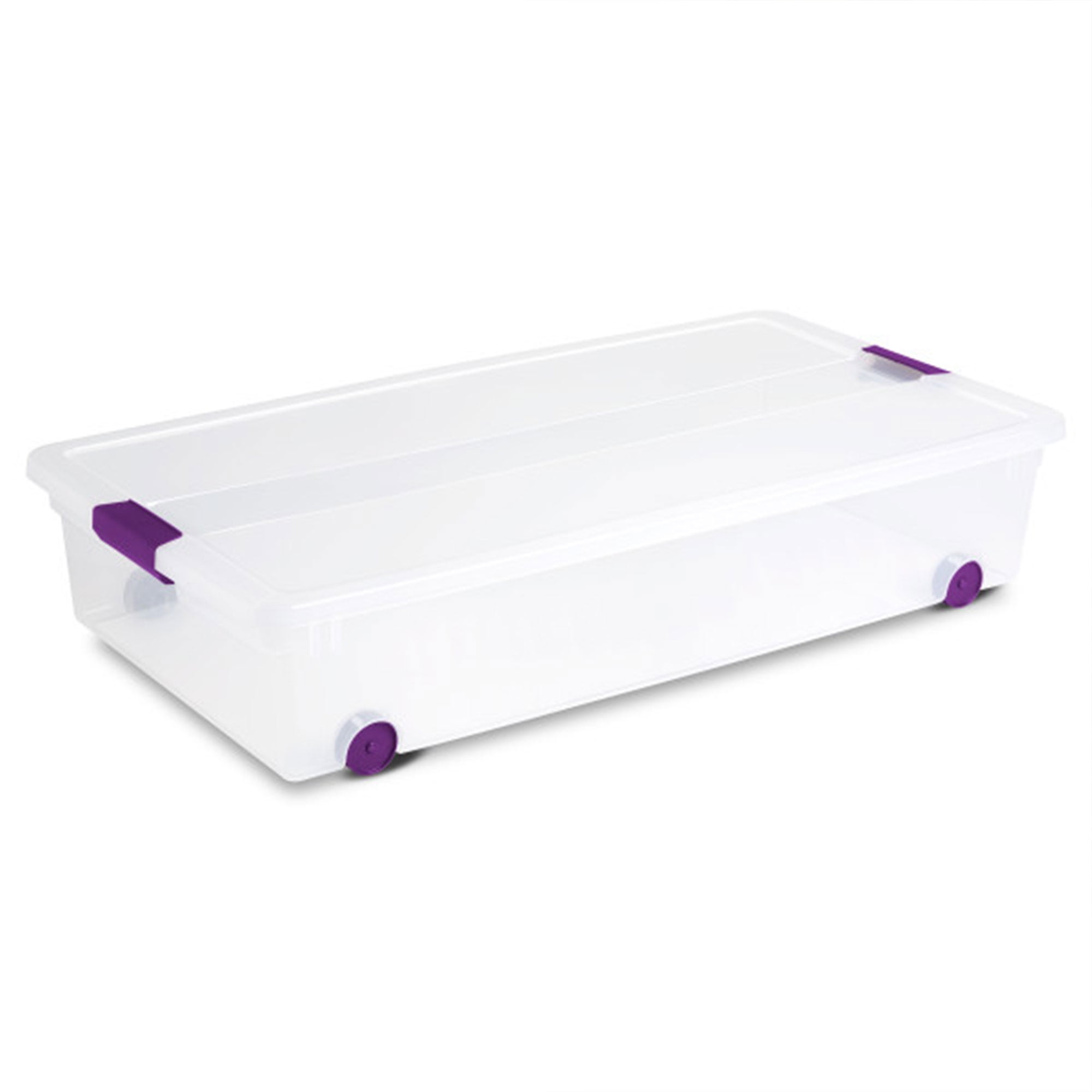 Sterilite Large Plastic 60 Qt ClearView Latch Lid Wheeled Underbed ...