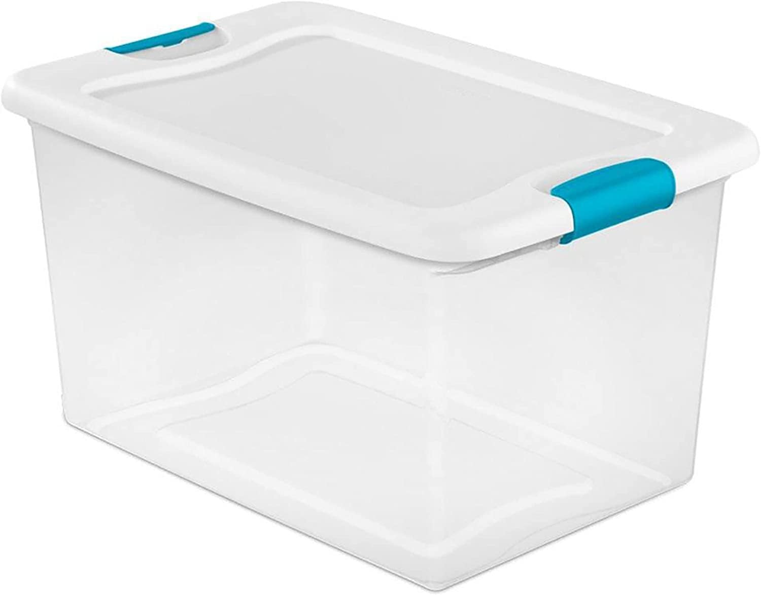 Sterilite 64 Qt Plastic Stackable Storage Organizer Bins, Clear, 48 ...