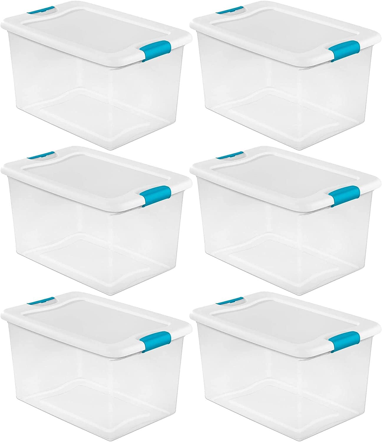 Sterilite 64 Quart Clear Plastic Stackable Storage Container Bin Box ...