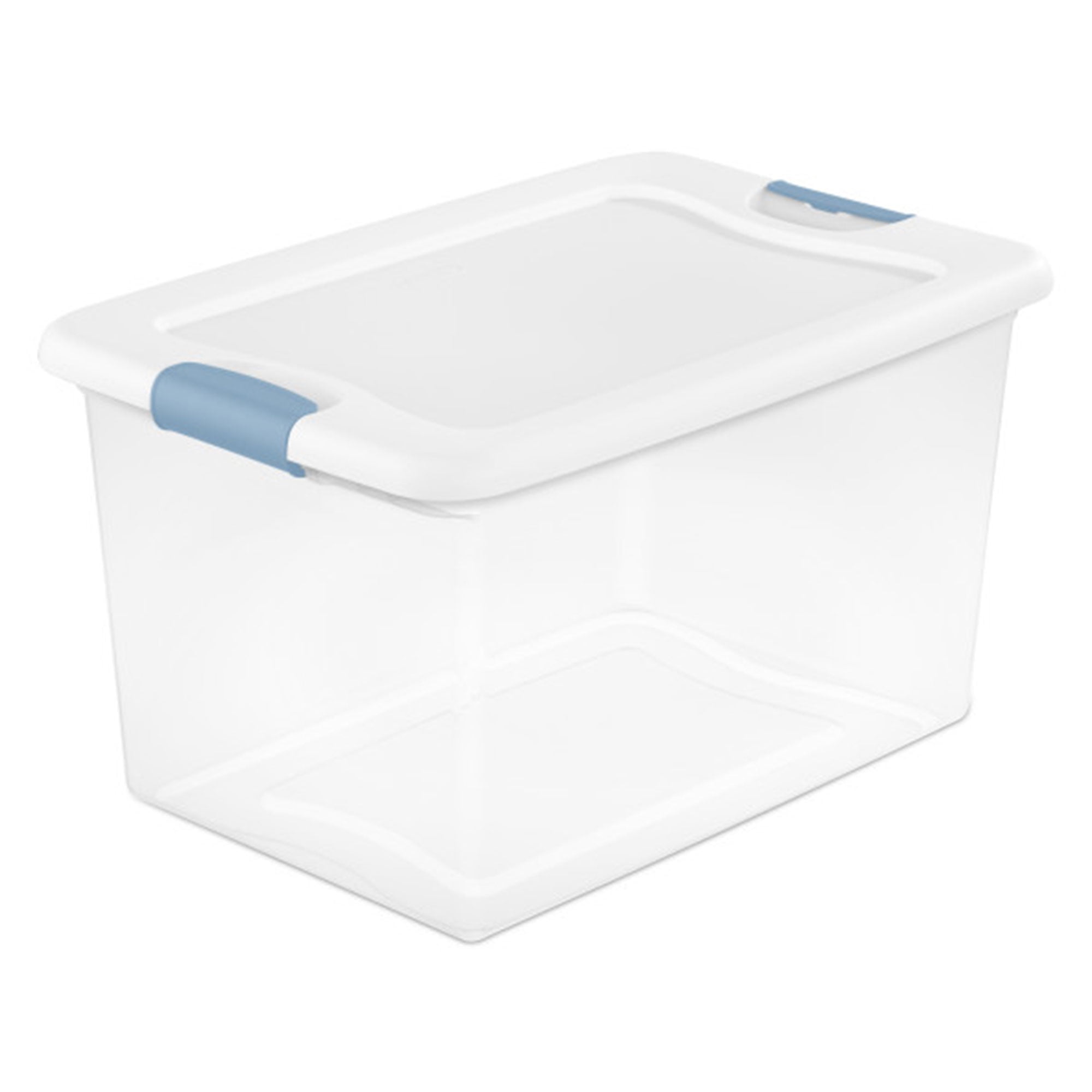 Sterilite 64 Quart Clear Plastic Stackable Storage Totes with White ...