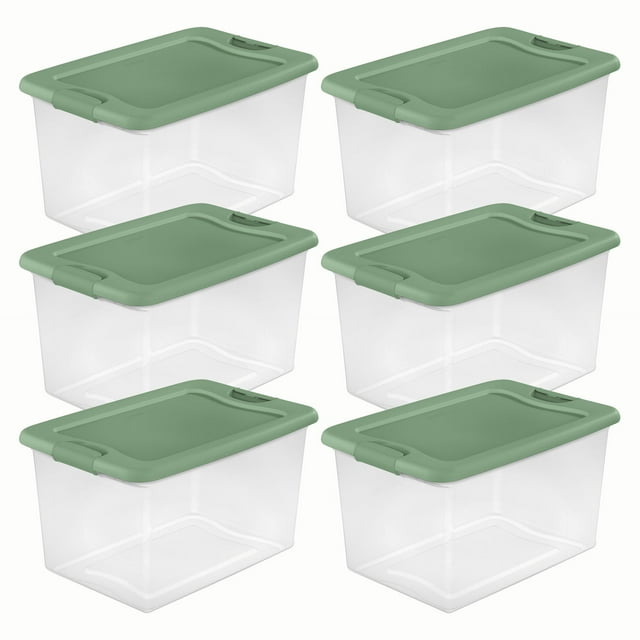 Sterilite 64 Quart Latching Storage Container Tote with Locking Lids ...